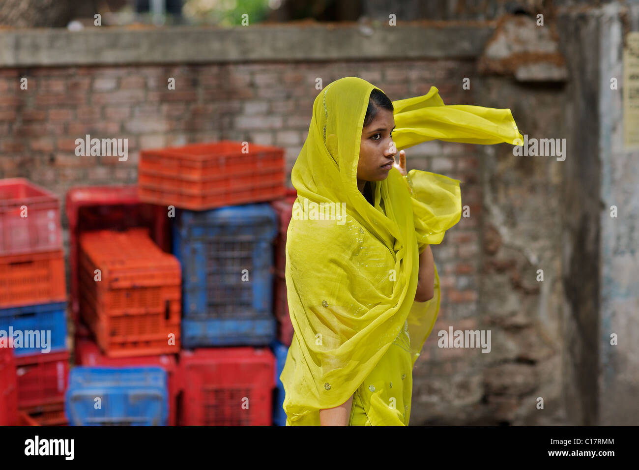 Portrait of Keralite woman in street, Fort Cochin, Kerala, India Stock ...