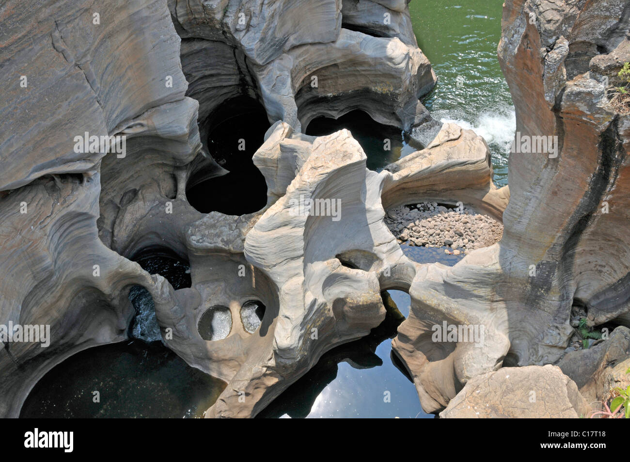 Water feature cylindrical potholes, Bourke's Luck Potholes, Blyde River ...