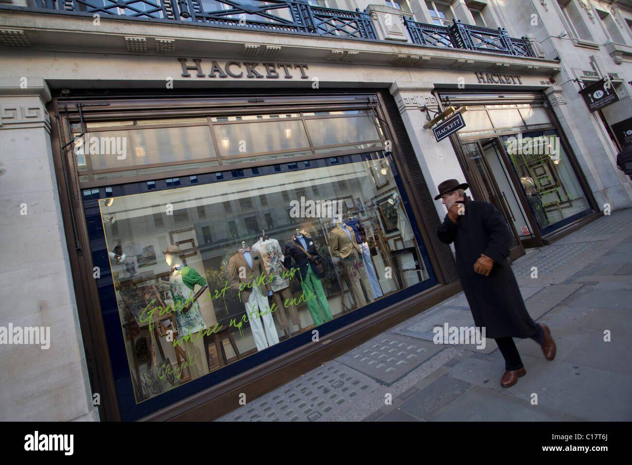 Pedestrians Walk Past Hackett Luxury Clothing Retailer in London, UK – A Snapshot of British ...