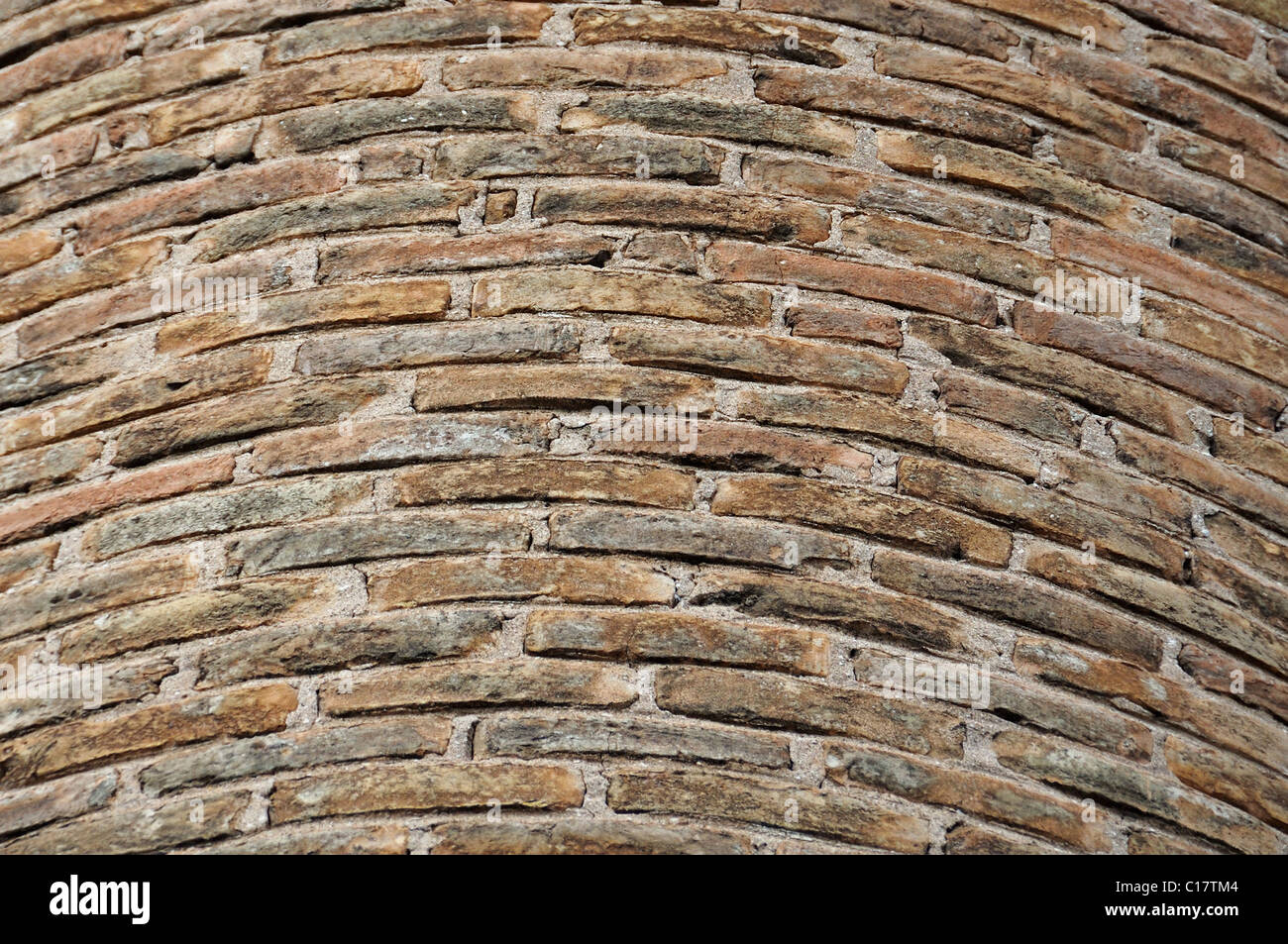 Detail of weathered factory brick chimney. Background texture Stock ...