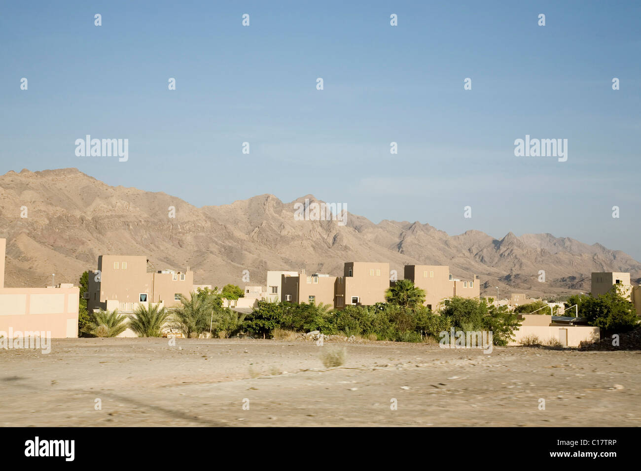 Desert, housing estate, Oman, Near East Stock Photo - Alamy