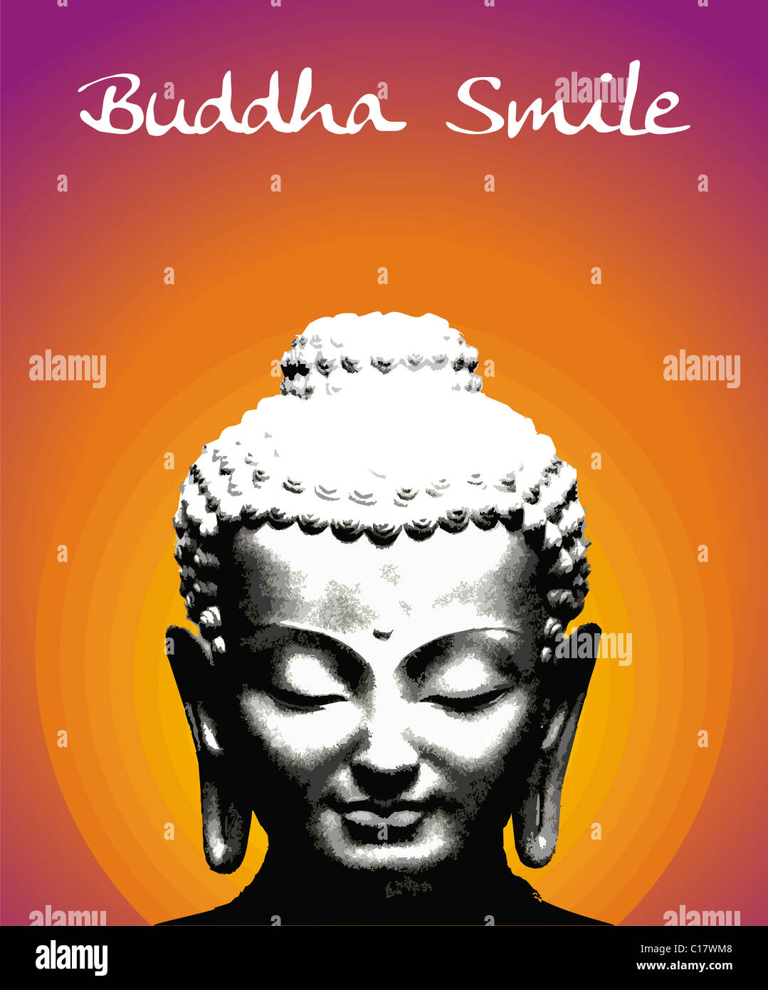 Buddha smile illustration. Vector file available Stock Photo - Alamy