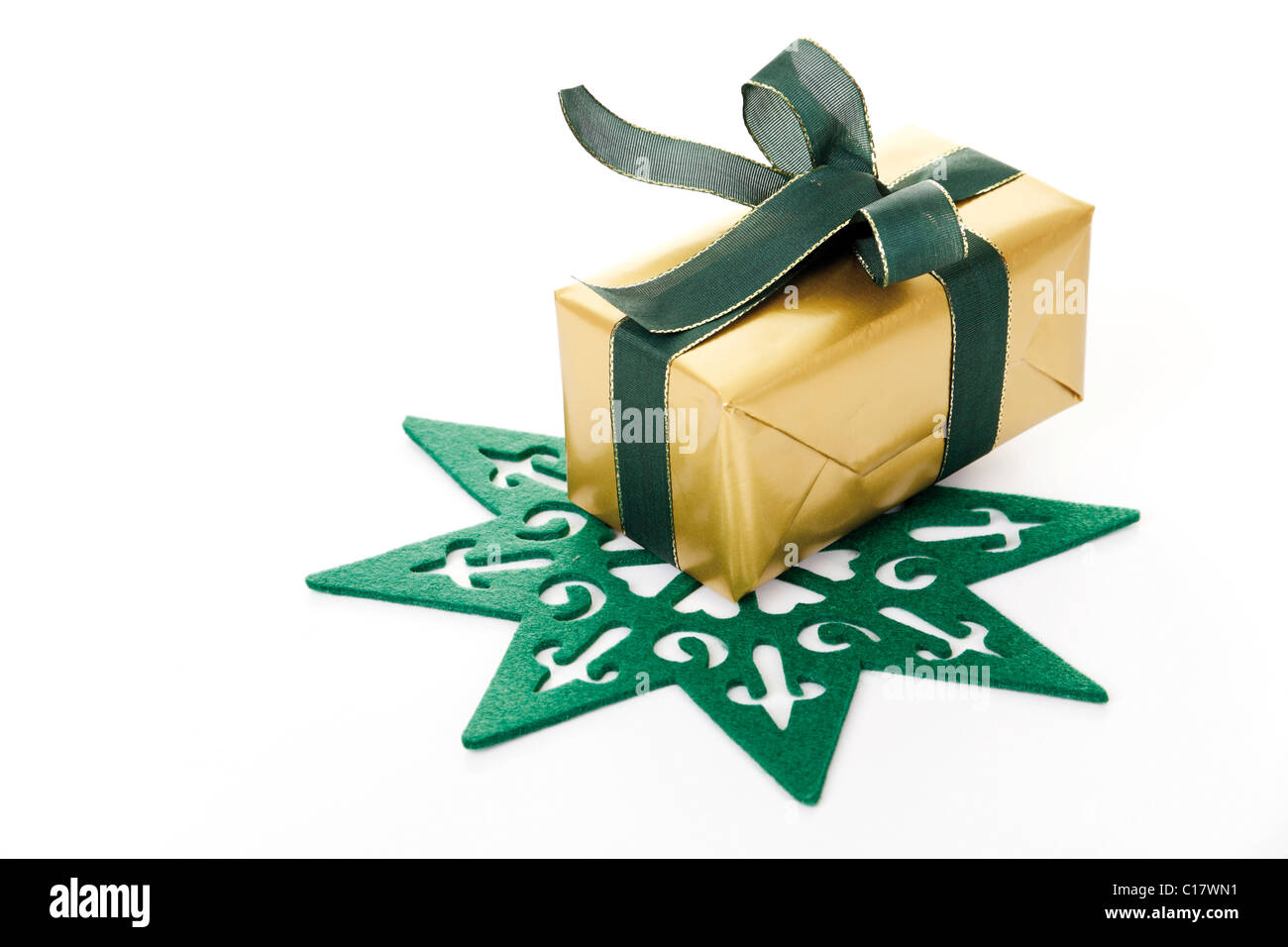 Present with a felt mat Stock Photo - Alamy