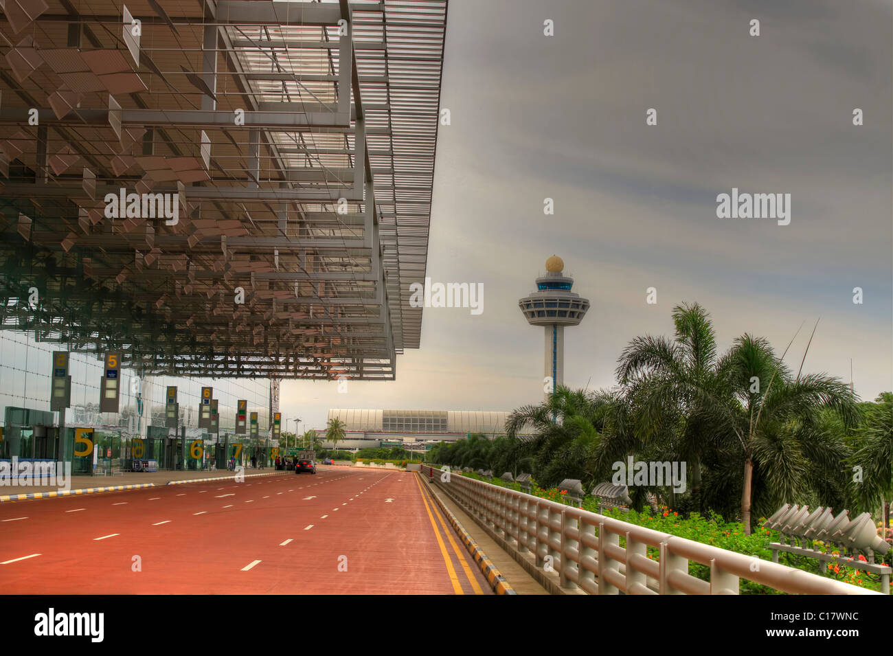 Changi Airport Traffic Controller Tower in Singapore 3 Stock Photo - Alamy