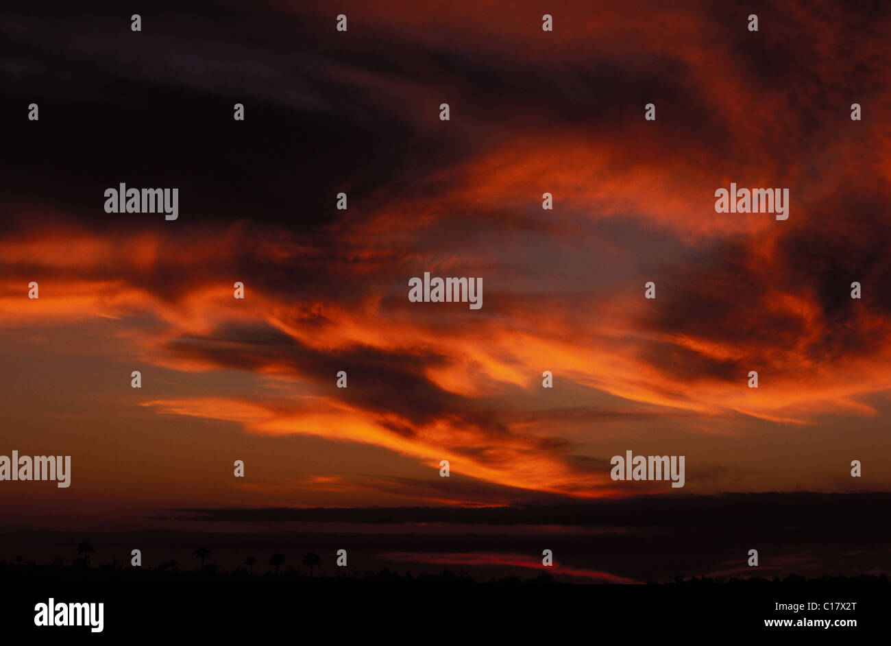 United States, Florida, sundown on the Everglads national park Stock ...