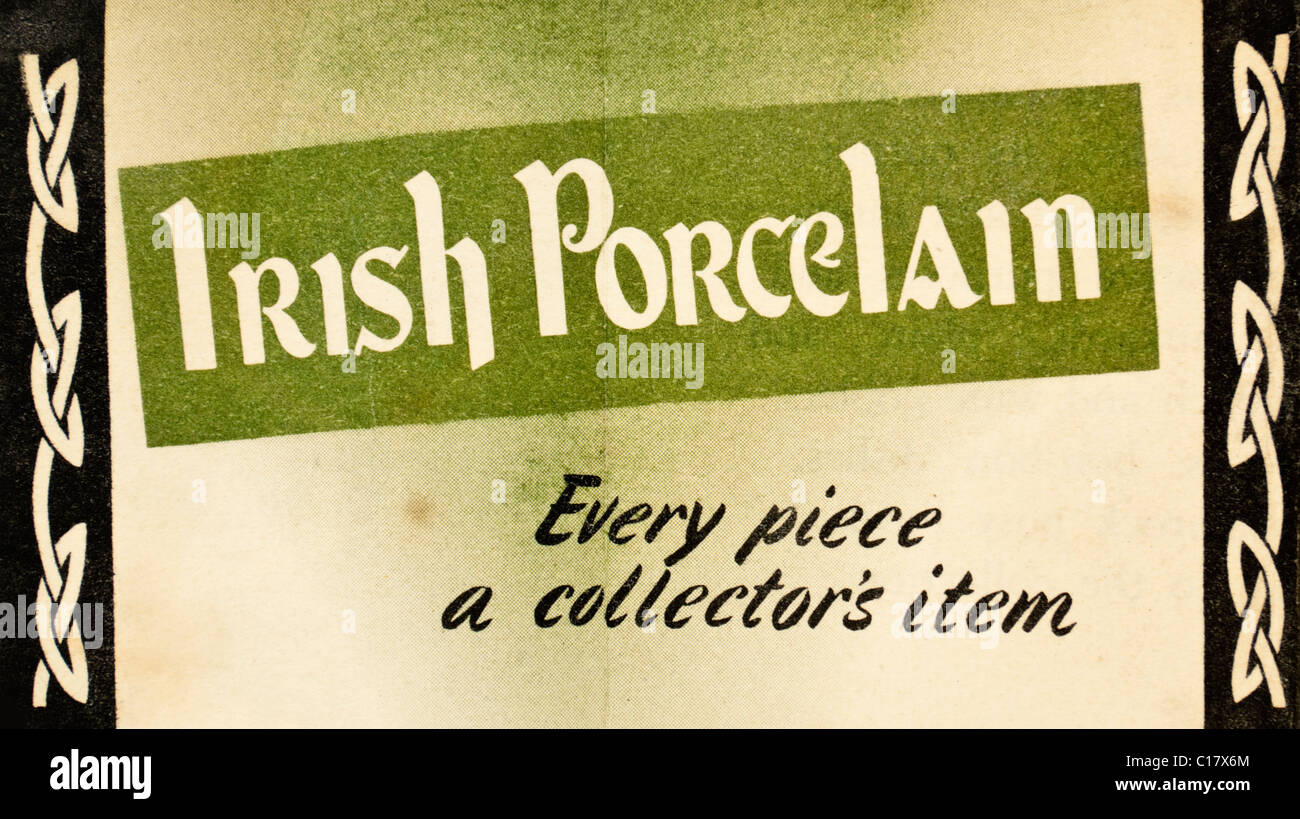 Vintage Irish Porcelain promotion leaflet Stock Photo - Alamy