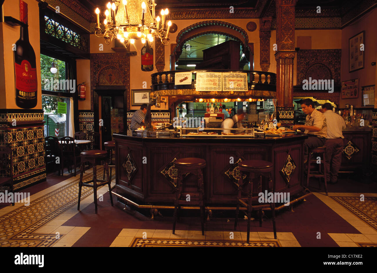 Spain, Basque country, Bilbao, inside the cafe Irun on the left side ...