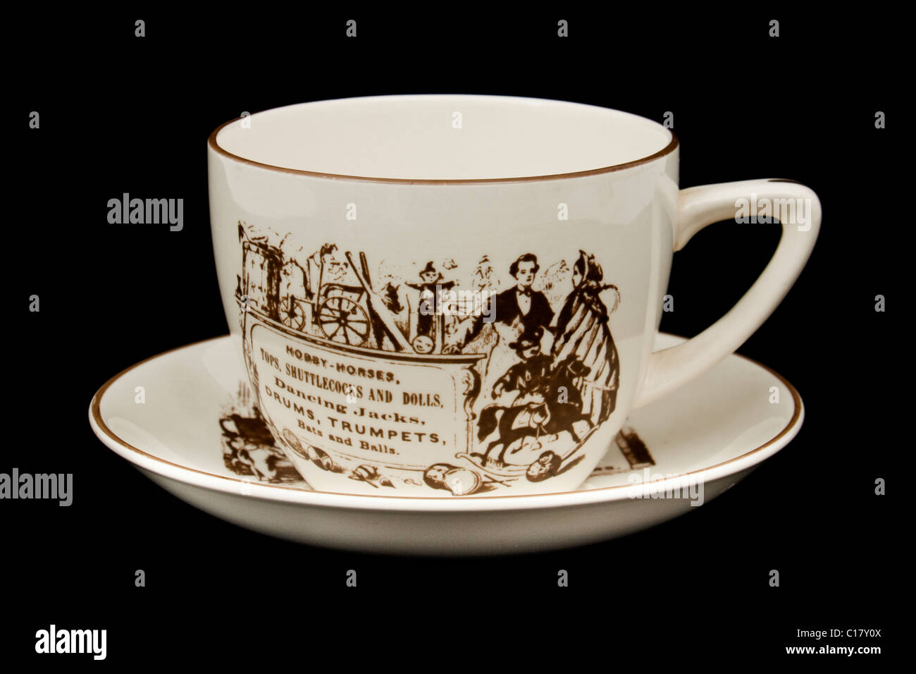 Antique Victorian ceramic breakfast mug and saucer Stock Photo - Alamy