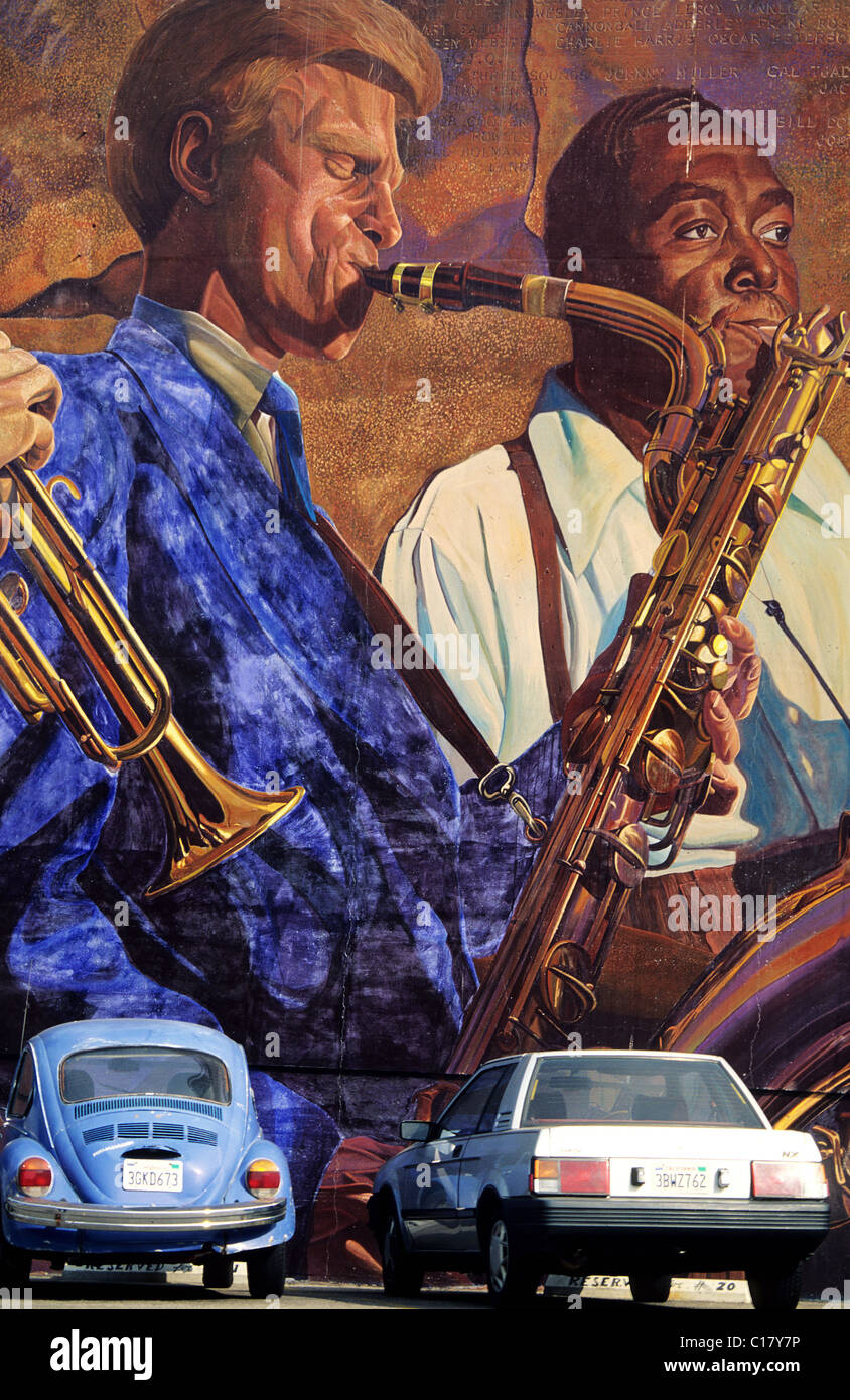 United States, California, Los Angeles, Hollywood district, Jazz Wall ...