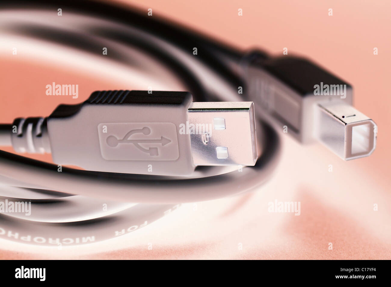 USB cable, closeup Stock Photo - Alamy