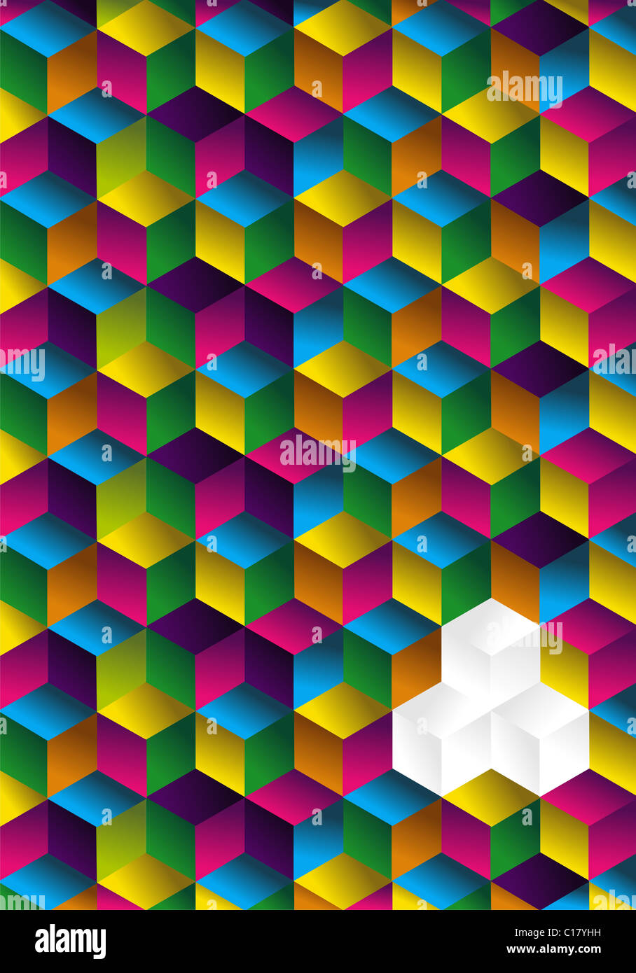 Colorful cubic background with a white space. Ideal for brochure or ...