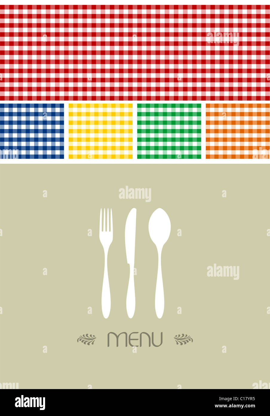 Menu design for restaurant or coffee shop. Cutlery silhouette and ...