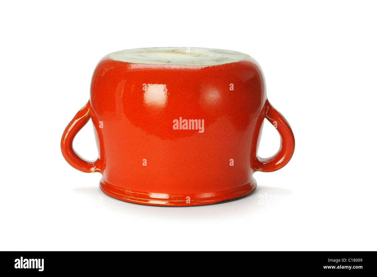 Inverted red clay pot on white background Stock Photo - Alamy