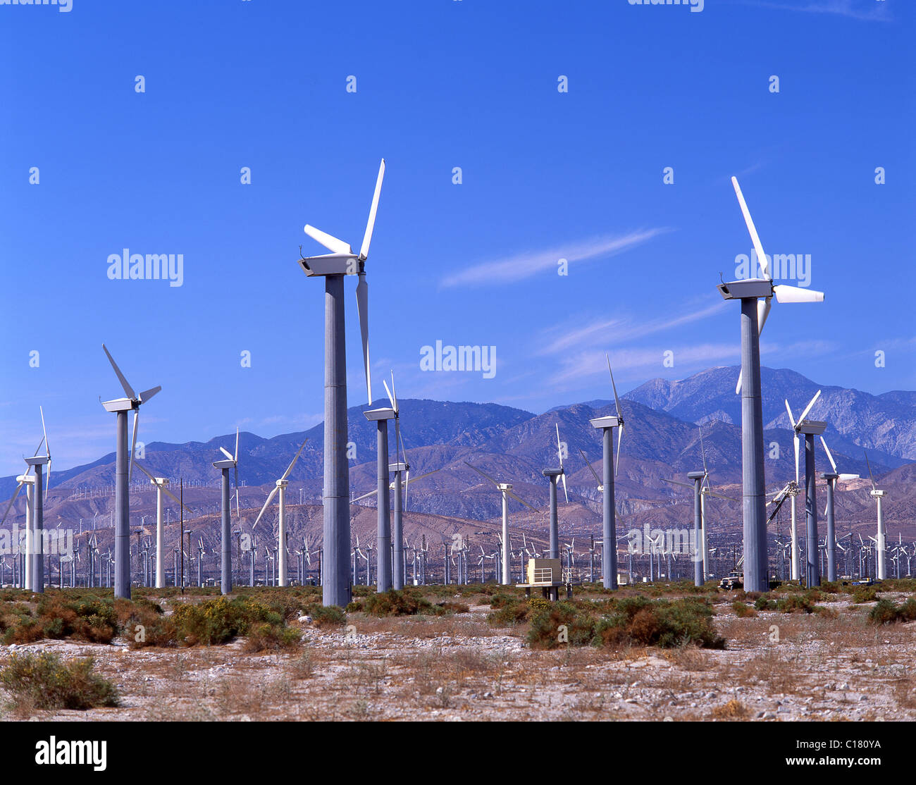 Wind turbines near Palm Springs, California, United States of America ...