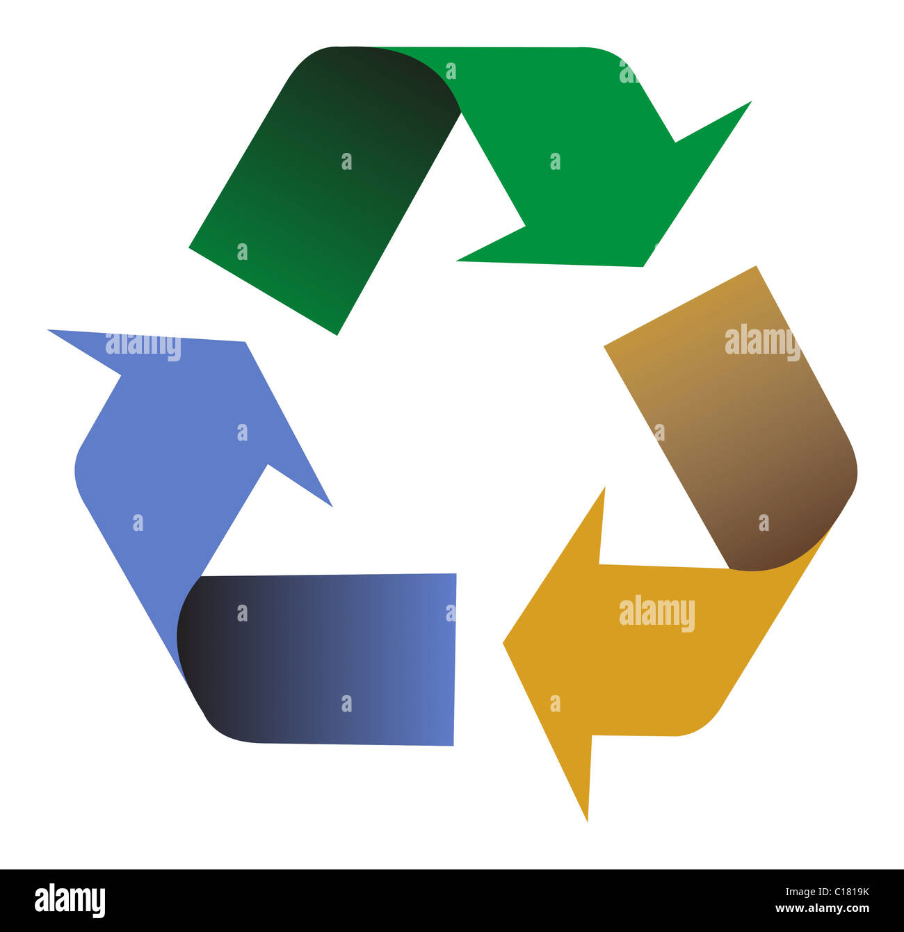 2d illustration of recycling arrows symbol. Vector image available ...