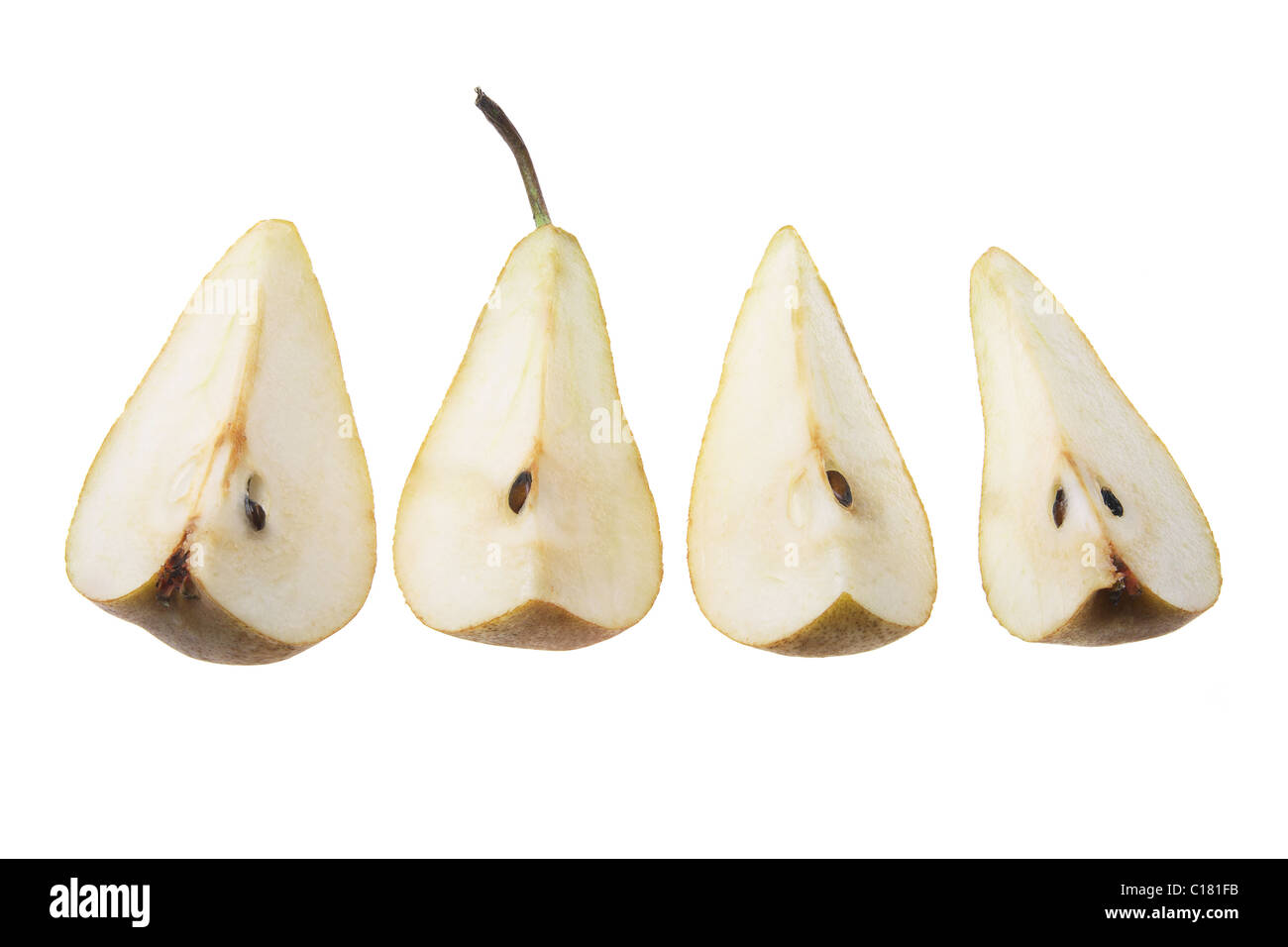 Pieces of Beurre Bosc Pear Stock Photo - Alamy