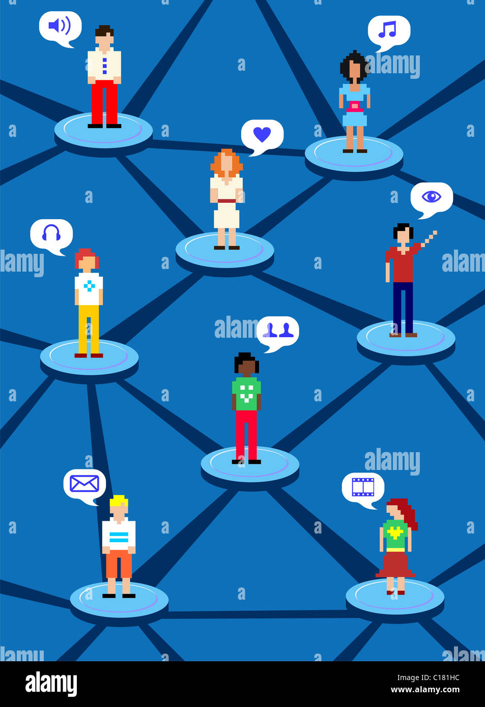 Social media network human connection concept Stock Photo - Alamy