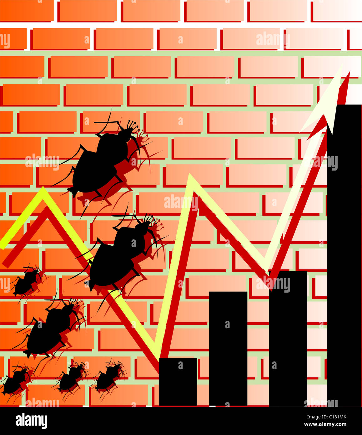 cockroach and graph Stock Photo - Alamy