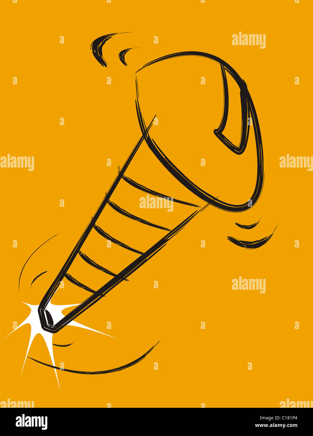 Hand draw screw illustration over orange background Stock Photo - Alamy