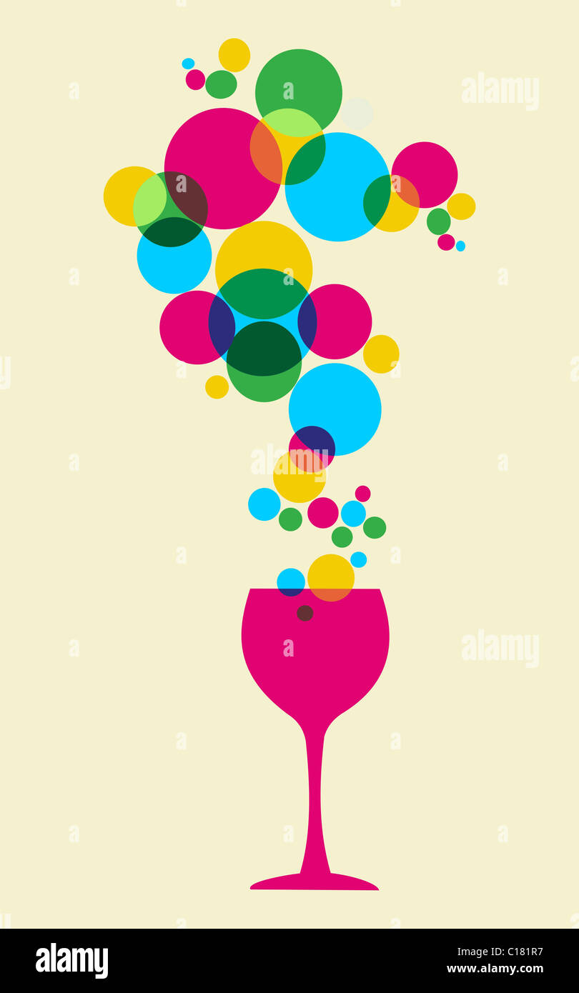 Multicolored splash bubbles and glass background. Vector available ...
