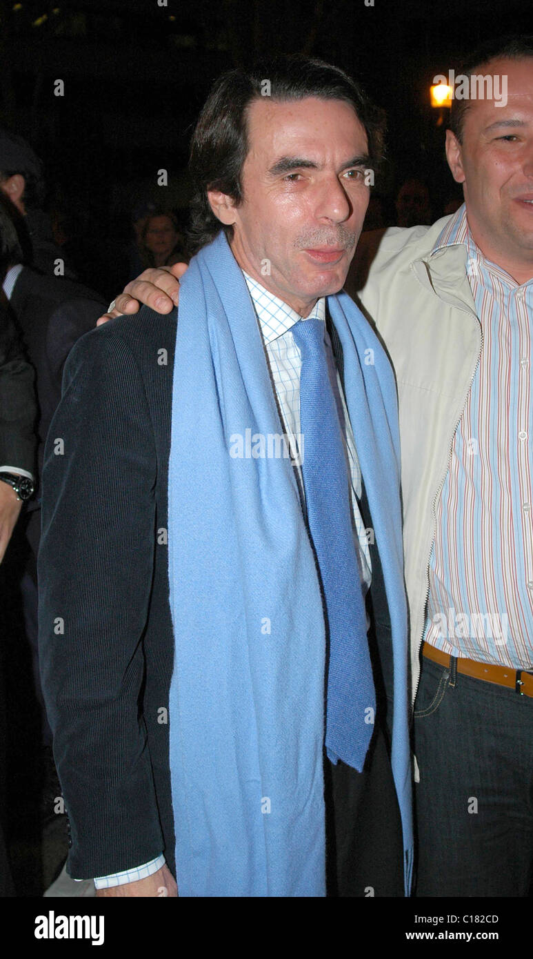 Former Spanish president Jose Maria Aznar with his wife Ana Botella ...