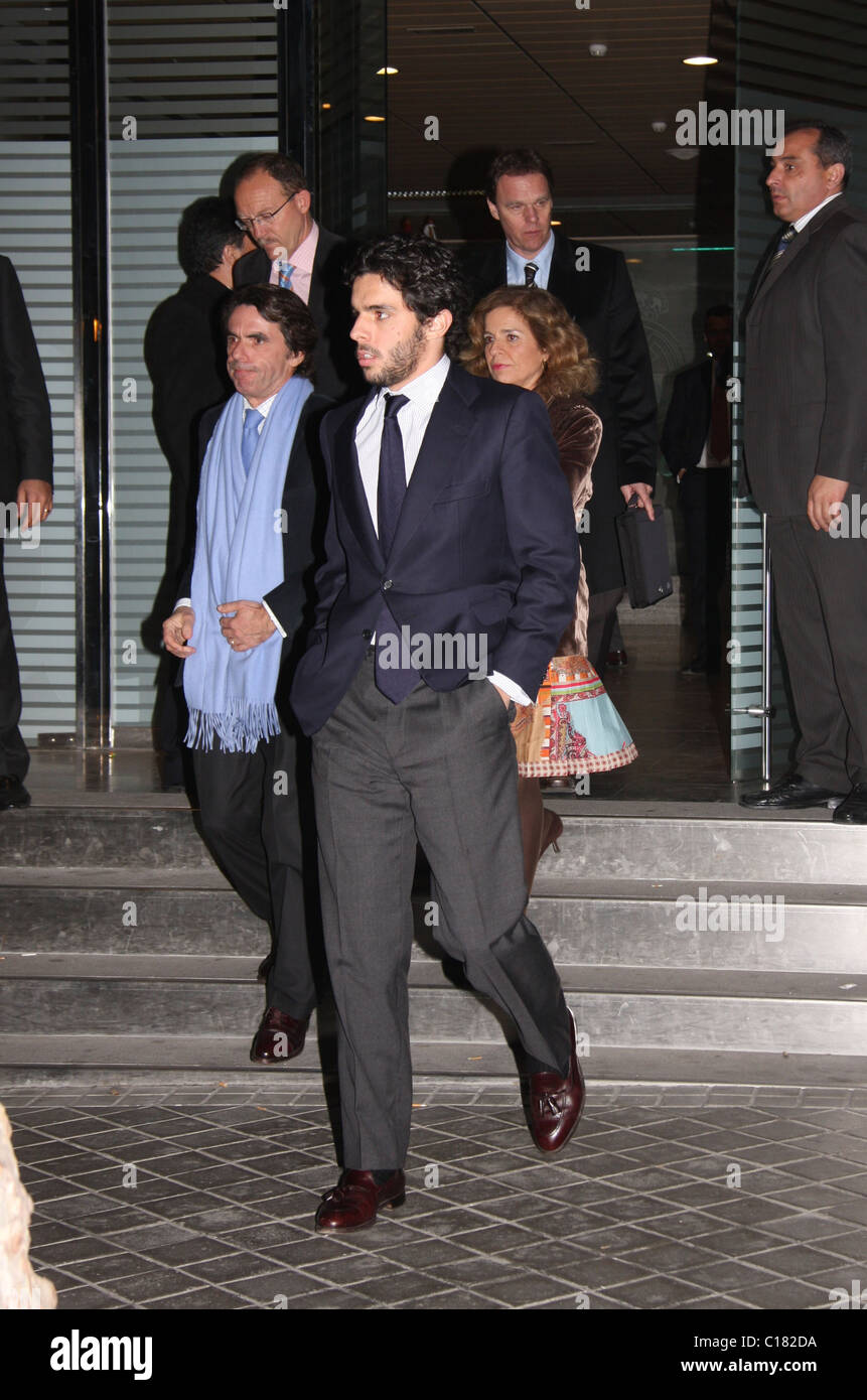 Former Spanish president Jose Maria Aznar with his wife Ana Botella ...