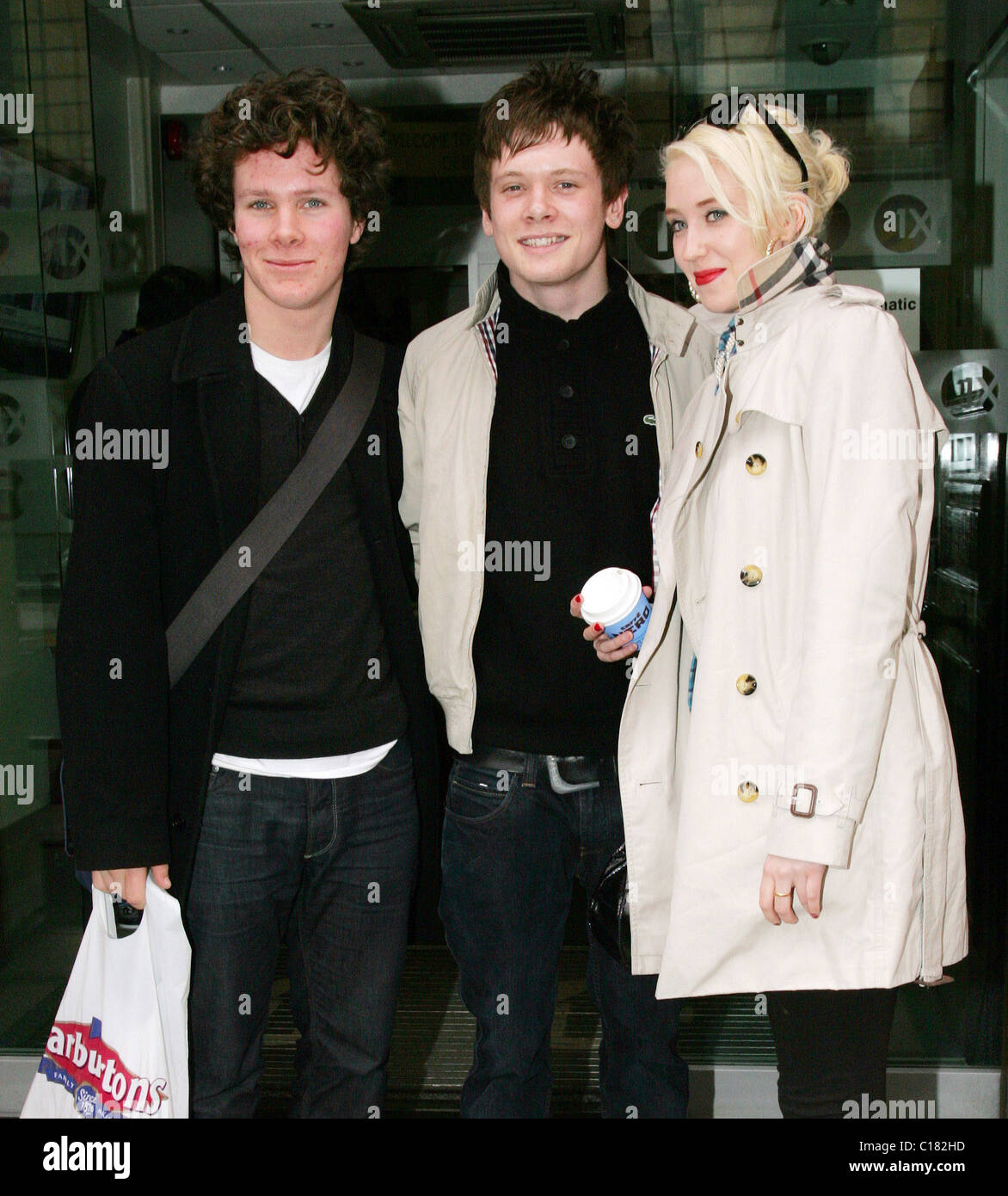 Jack O'Connell, Lily Loveless Skins cast leaving BBC Radio One Studios ...