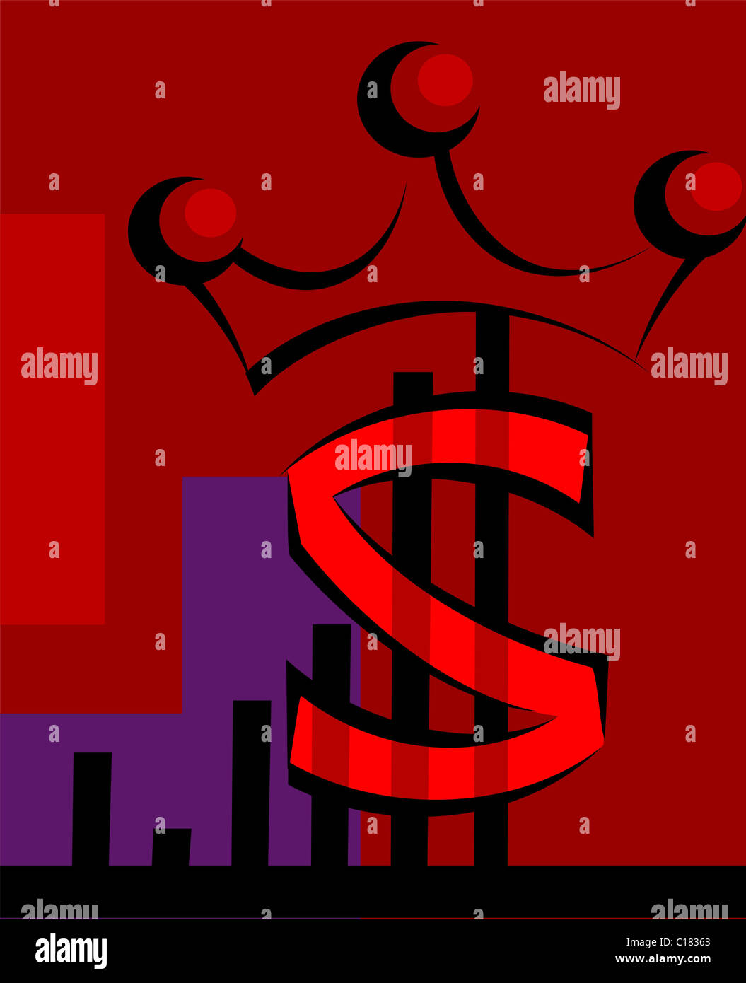 Crown with dollar symbol hi-res stock photography and images - Alamy