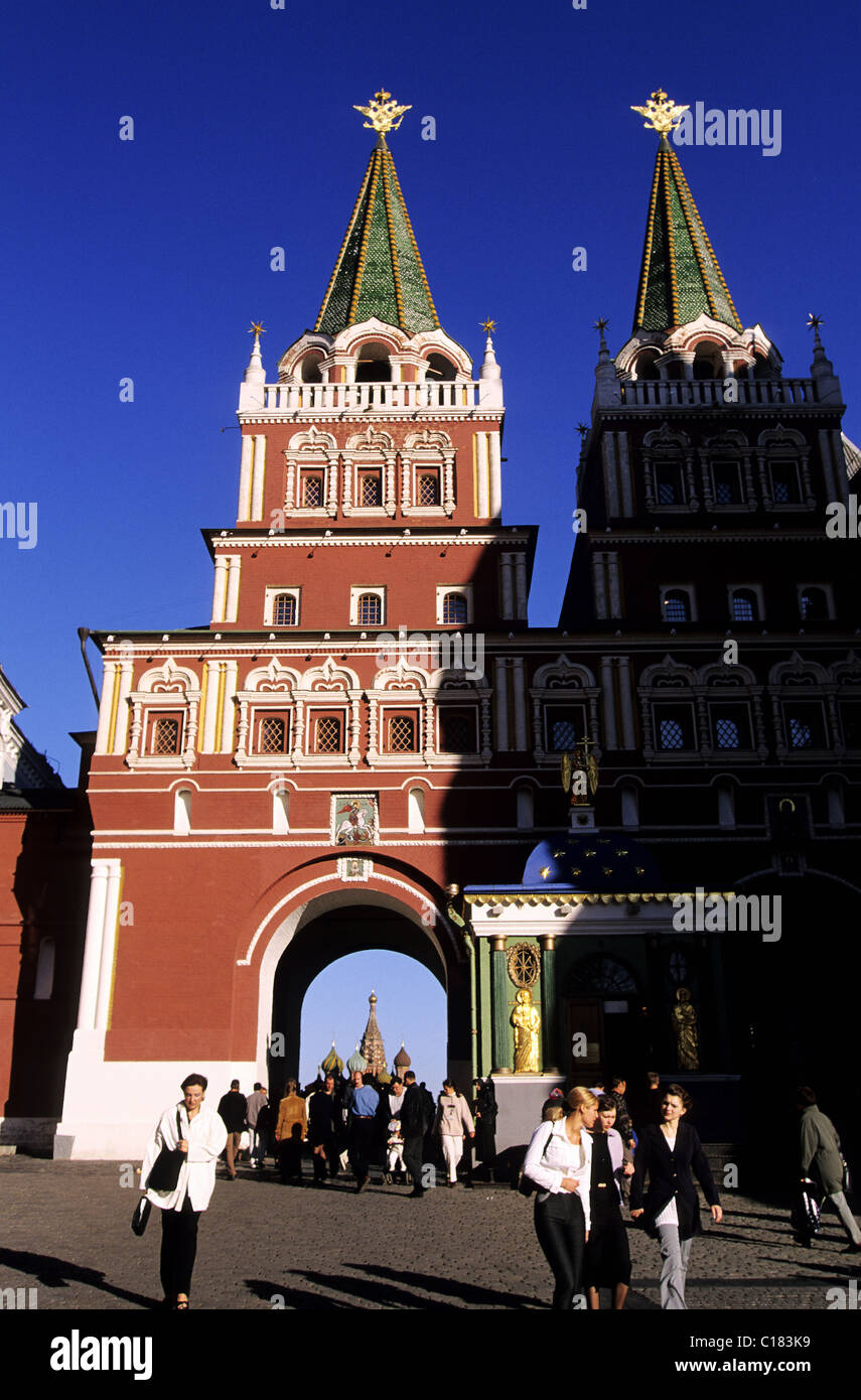 Russia, Moscow, Red square listed as World Heritage by UNESCO, entrance ...