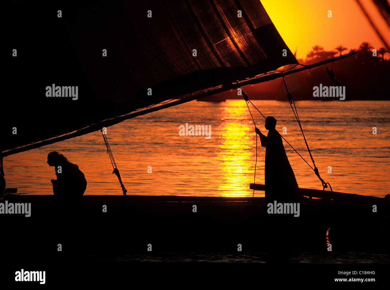 Egypt, Nile valley, Aswan, felucca Stock Photo - Alamy