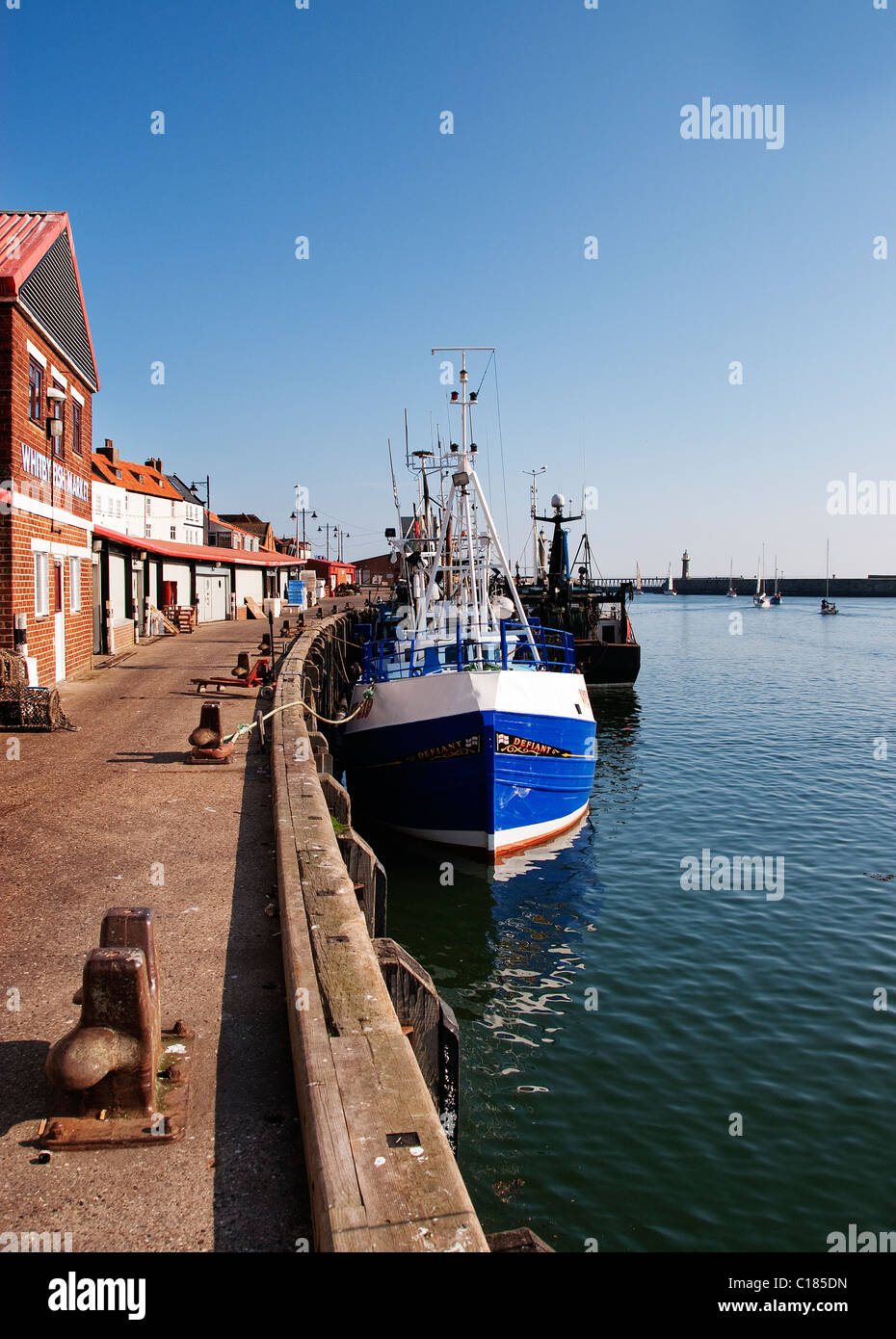 Fishing boats in Whitby harbour Stock Photo - Alamy