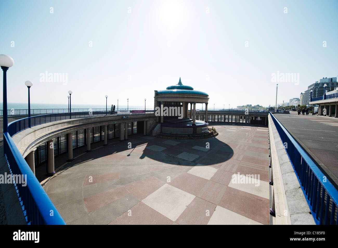 Elegant architecture of the 1930s Eastbourne bandstand on the seafront ...