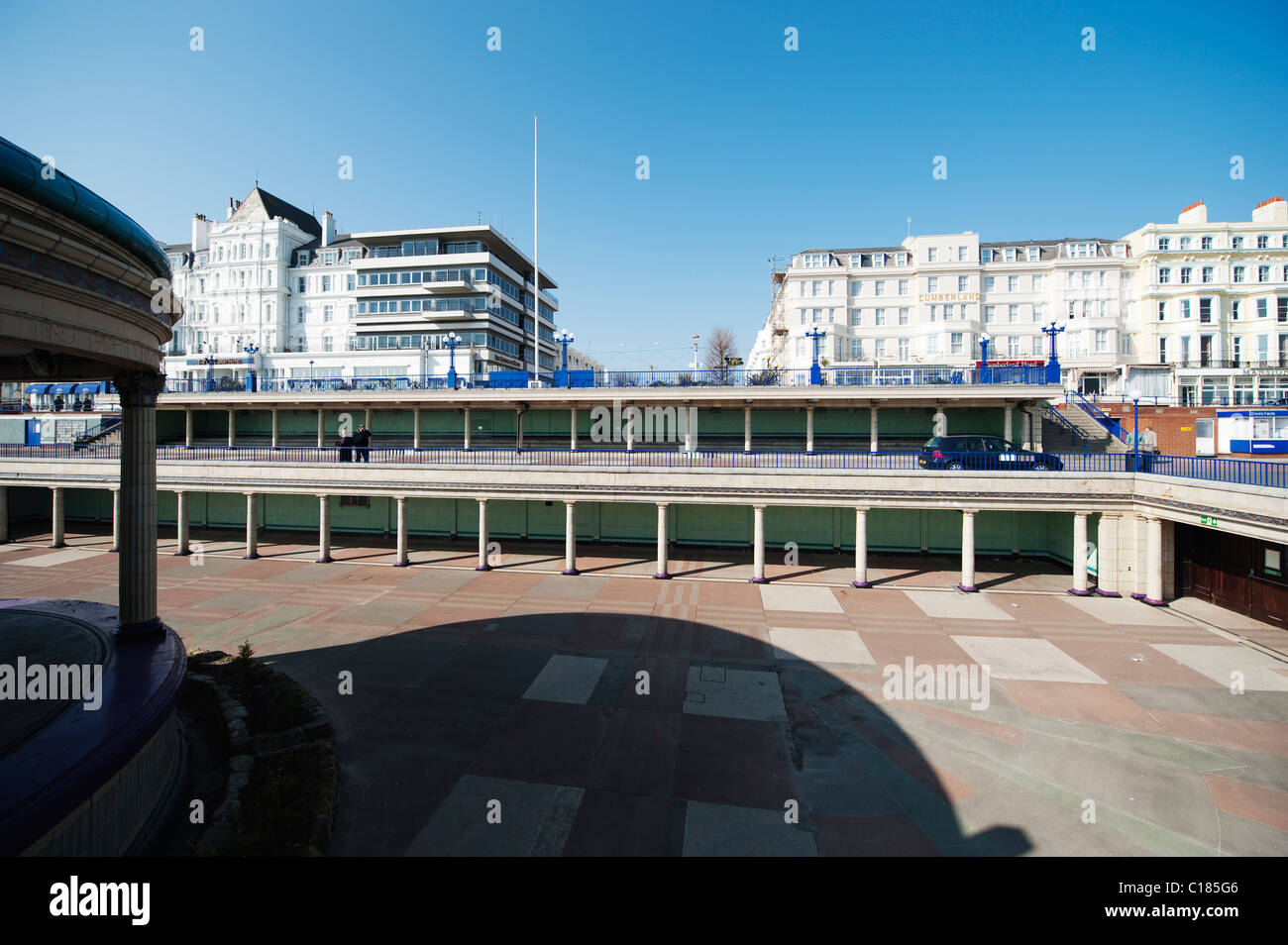 Elegant architecture of the 1930s Eastbourne bandstand on the seafront ...