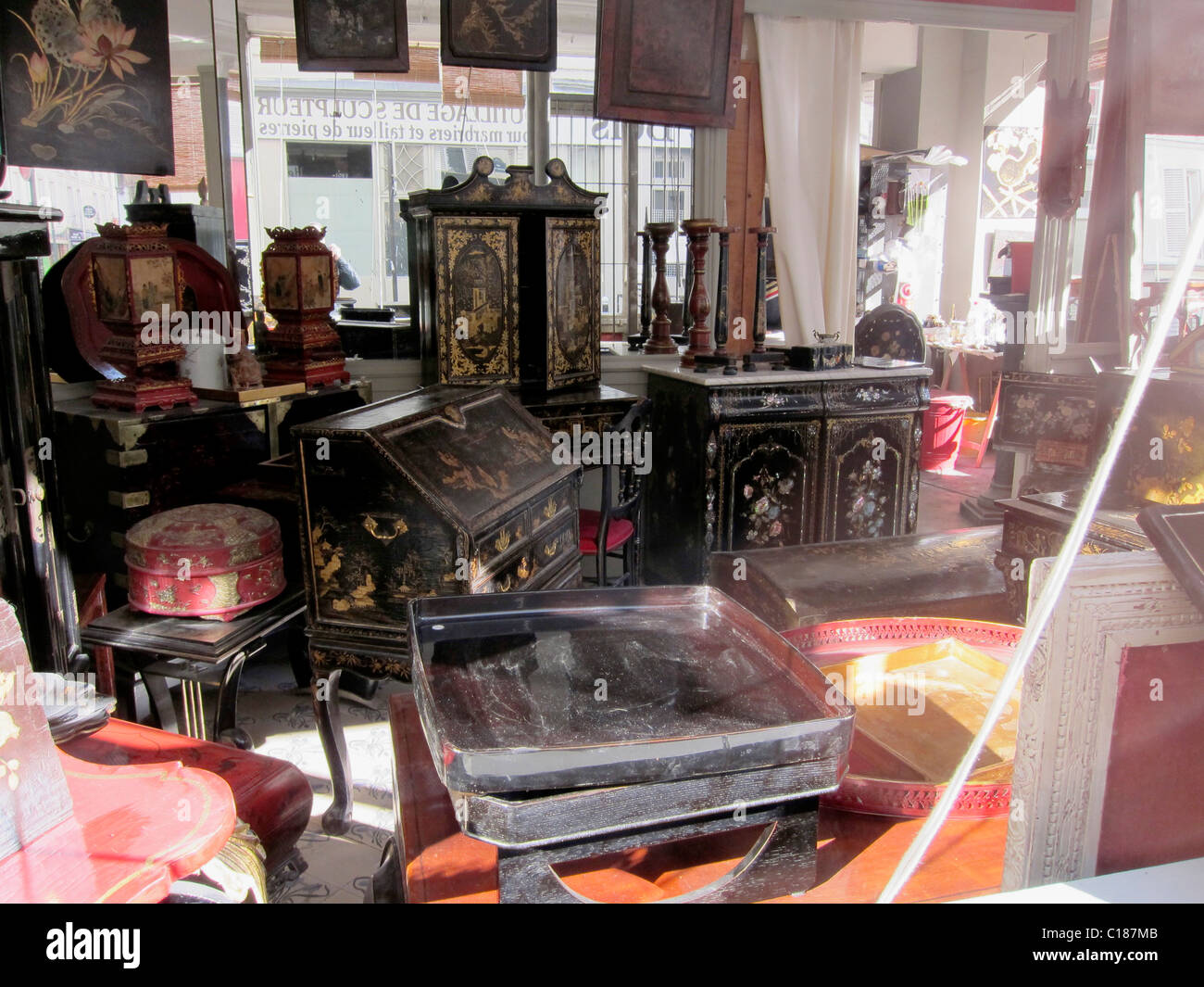 Paris, France, Old Chinese Antiques Store, furniture shop interior ...