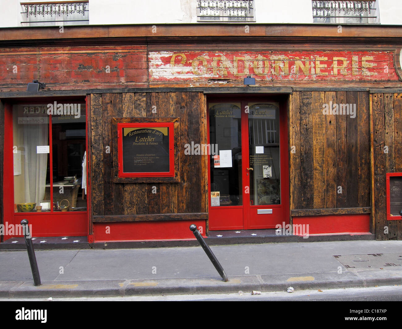 Paris, France, Old French Cordonnerie, Vintage Shop Front, Shoe Repairs ...