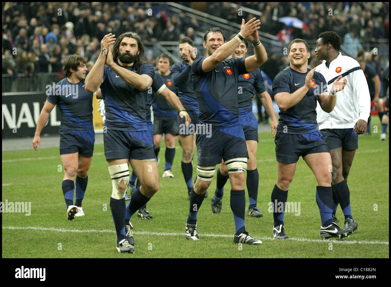French rugby team The 6 Nations Tournament - France vs. Wales at the ...