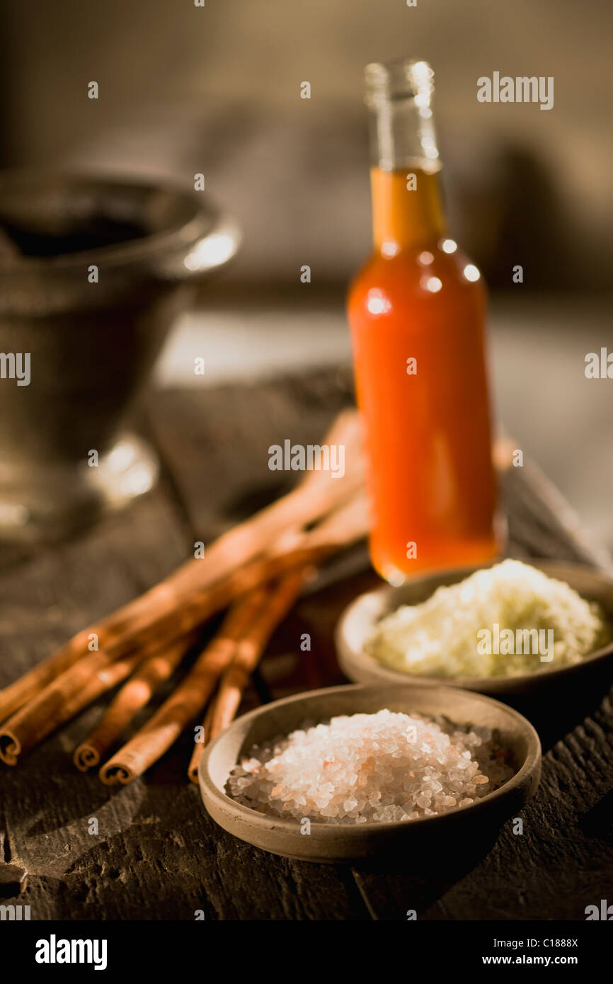 Salt and Oil Stock Photo - Alamy