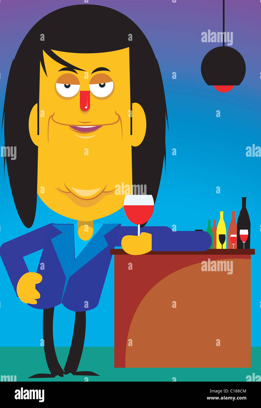 man standing in a bar with drinks Stock Photo - Alamy