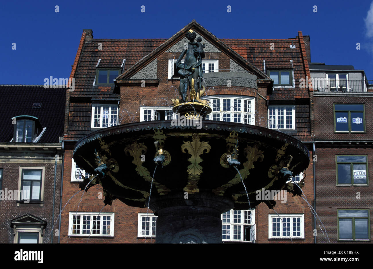 Denmark, Sjaelland Island, Copenhagen city, a fountain Stock Photo - Alamy