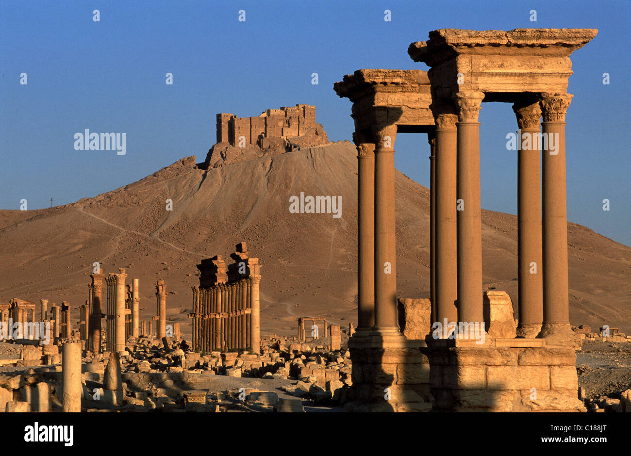 Syria, Palmyra, the Great Colonnade Stock Photo - Alamy