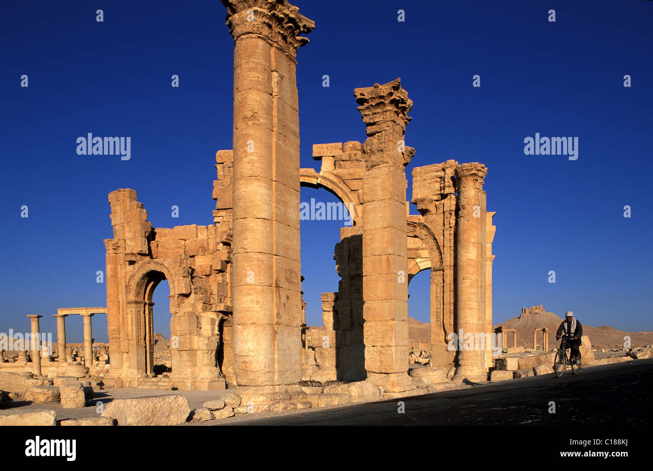 Syria, Palmyra, the Great Colonnade Stock Photo - Alamy