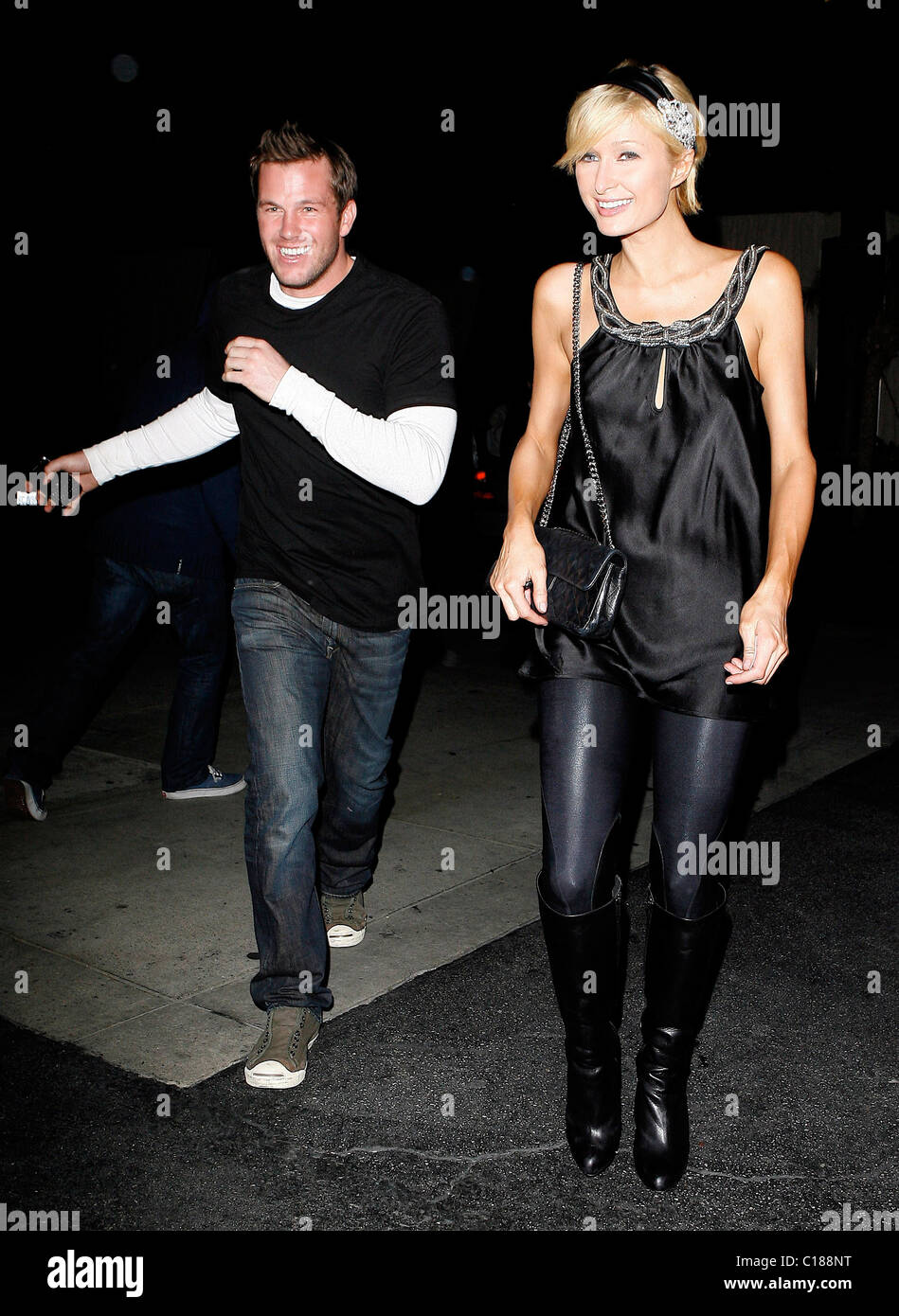 Paris Hilton leaving Teddy's Nightclub with Amanda Bynes ex-boyfriend ...