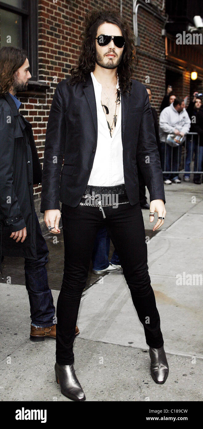 Russell Brand outside the Ed Sullivan Theater for 'The Late Show with ...