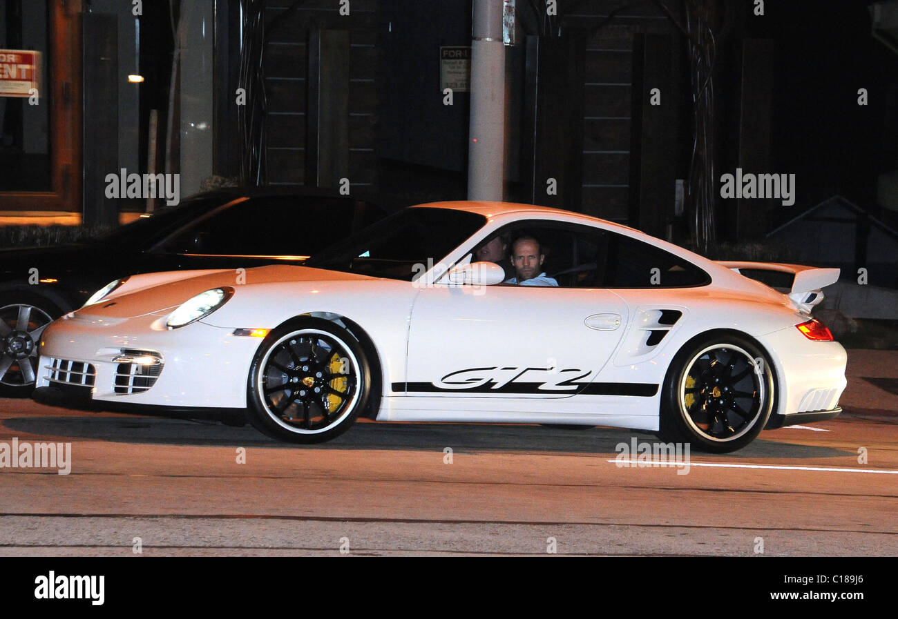 Jason Statham driving his new Porsche 911 GT2 on sunset blvd Los ...