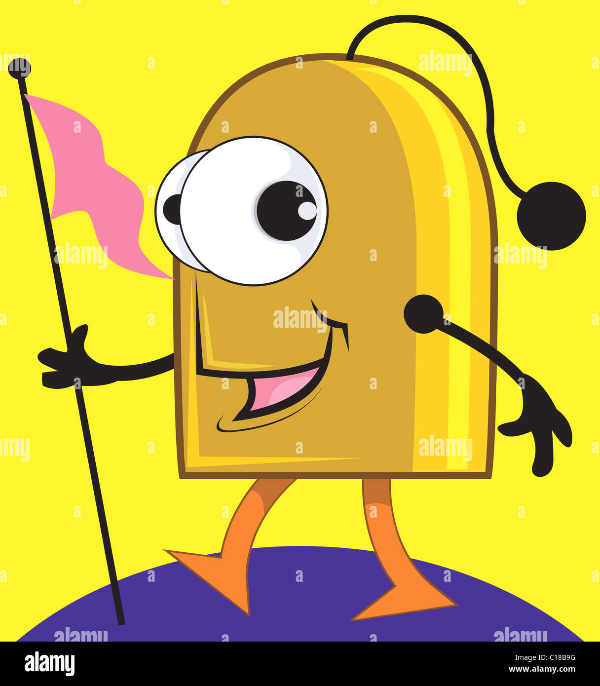character holding flag in hand Stock Photo - Alamy