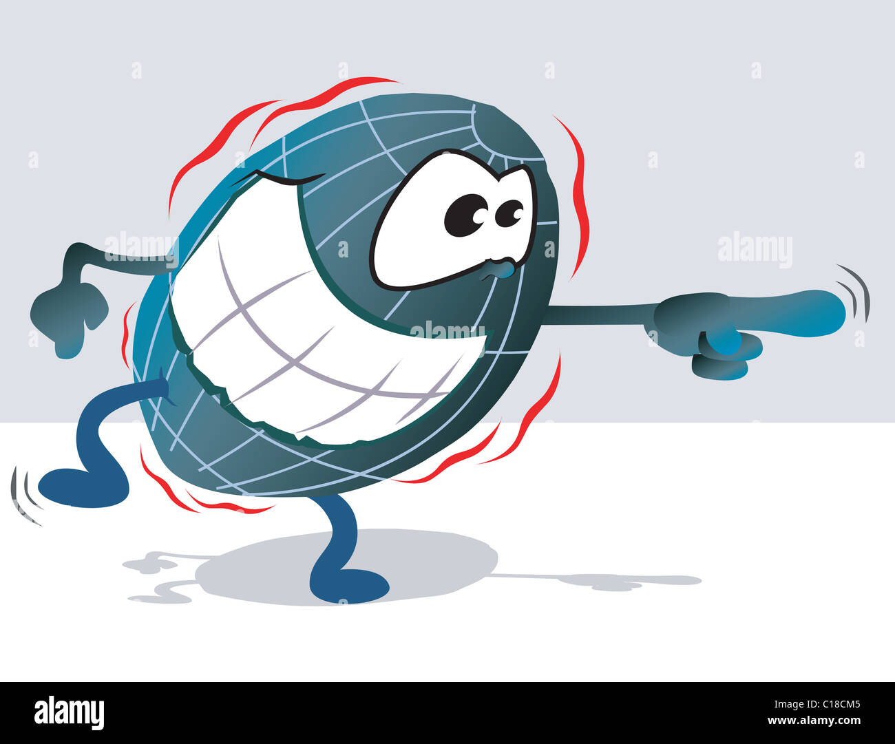 globe pointing finger with anger Stock Photo - Alamy