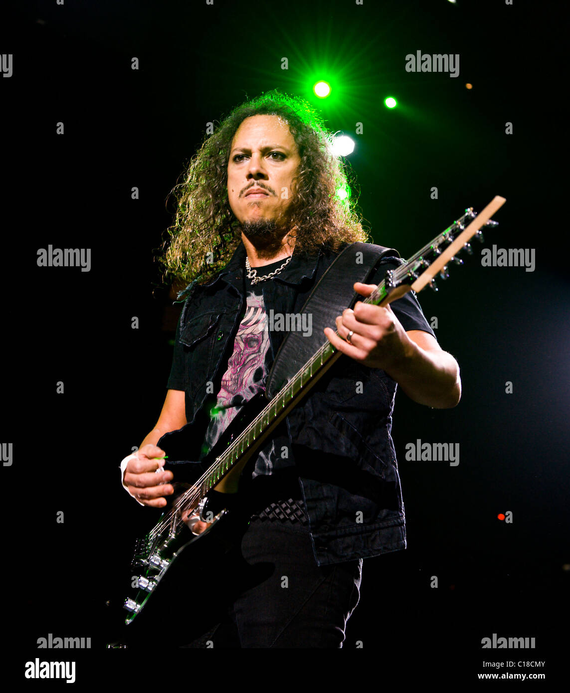 Kirk Hammett Metallica performing live on stage at the O2 Arena. London ...