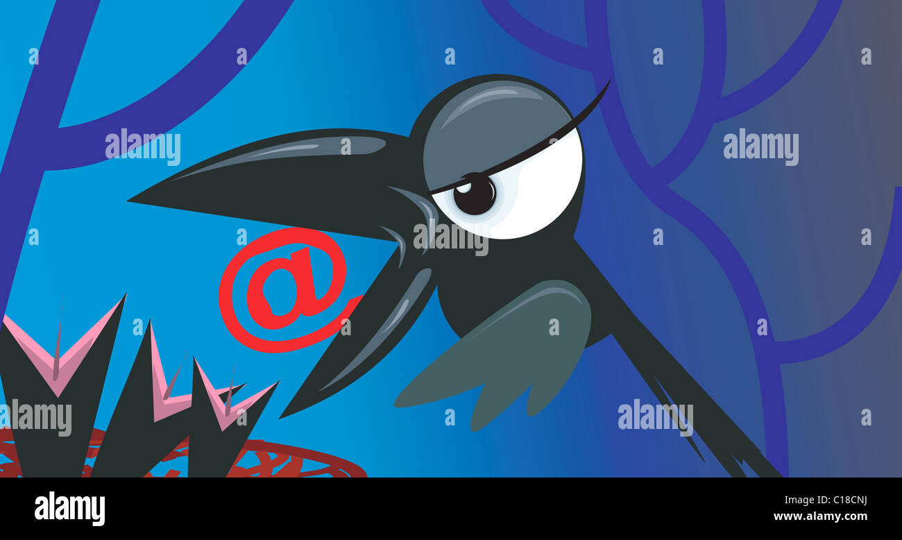 bird feeding internet to chicks Stock Photo - Alamy