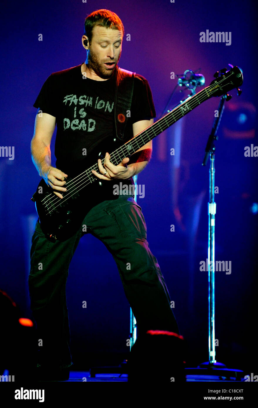 Mike Kroeger Nickelback performing live on stage at The Air Canada ...