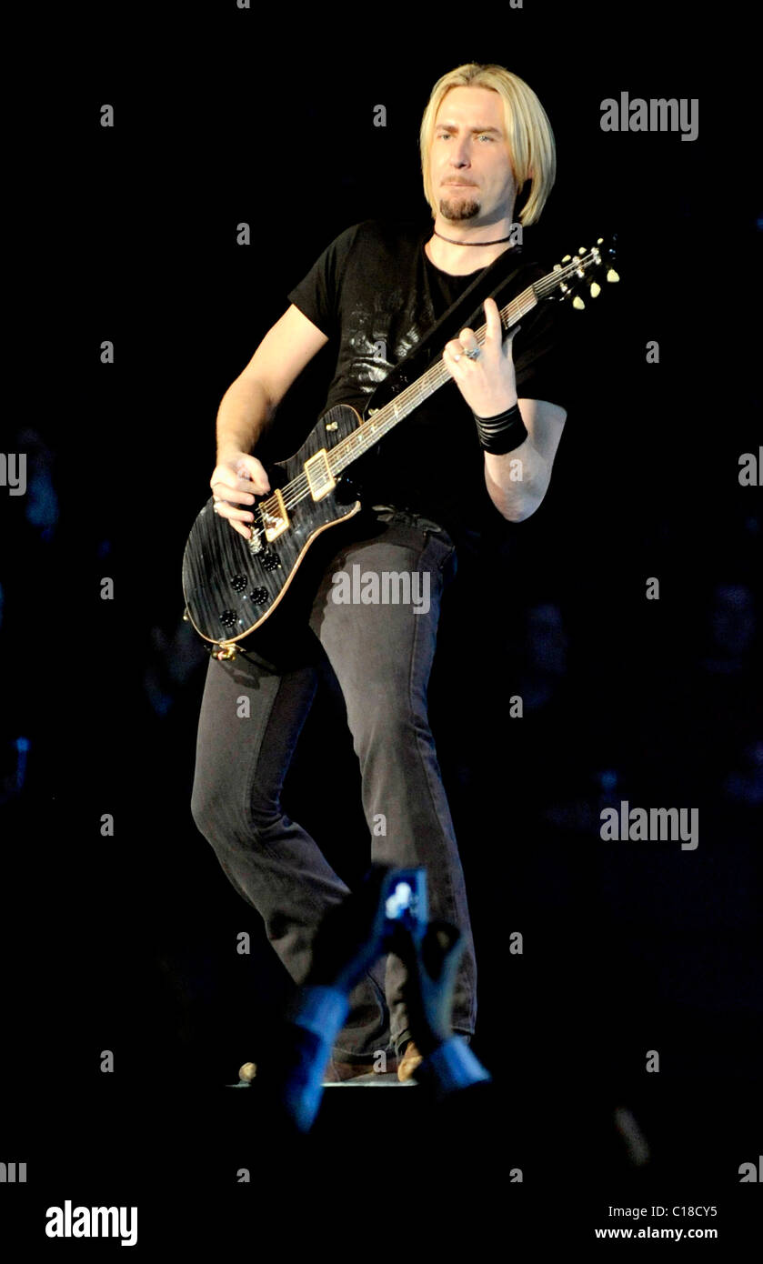 Chad Kroeger Nickelback performing live on stage at The Air Canada ...